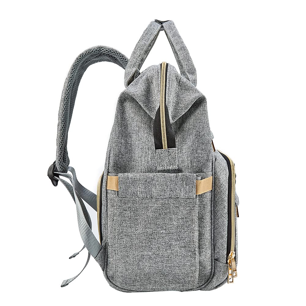 Diaper Bag Backpack, Large Maternity Baby Nappy Changing Bag with Insulated Pockets, Stroller Straps