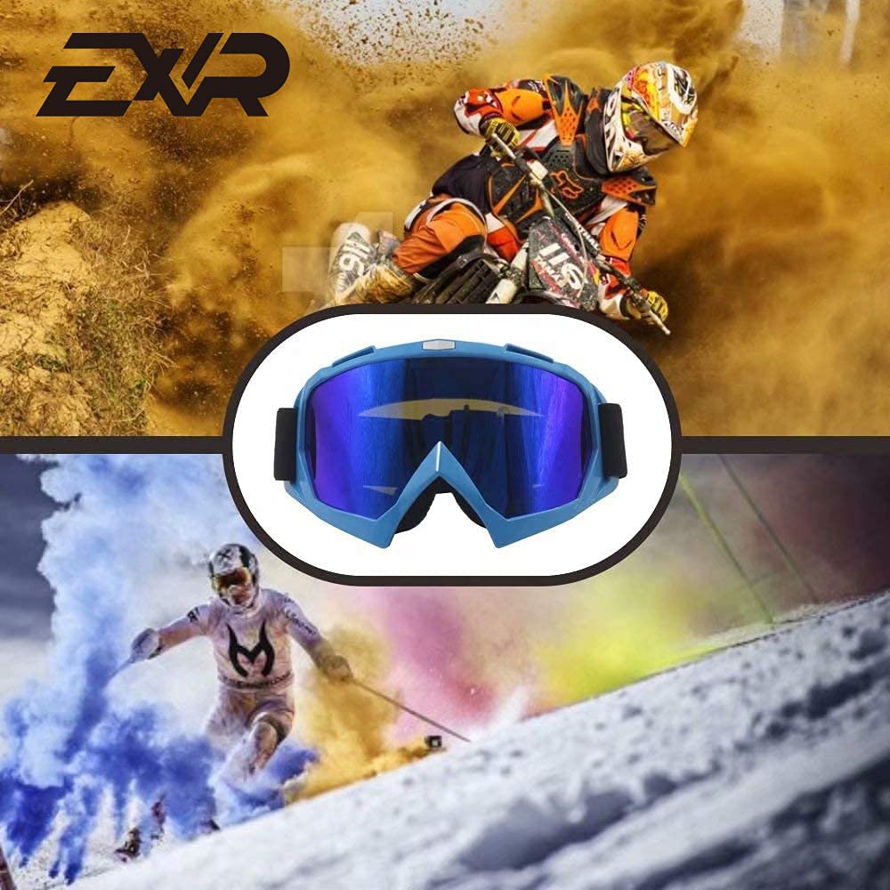 EXR Ski Goggle - UV Protection Ski & Snowboard Goggle, Anti-Fog Eyewear, Skiing Goggle for Men or Women (Blue)