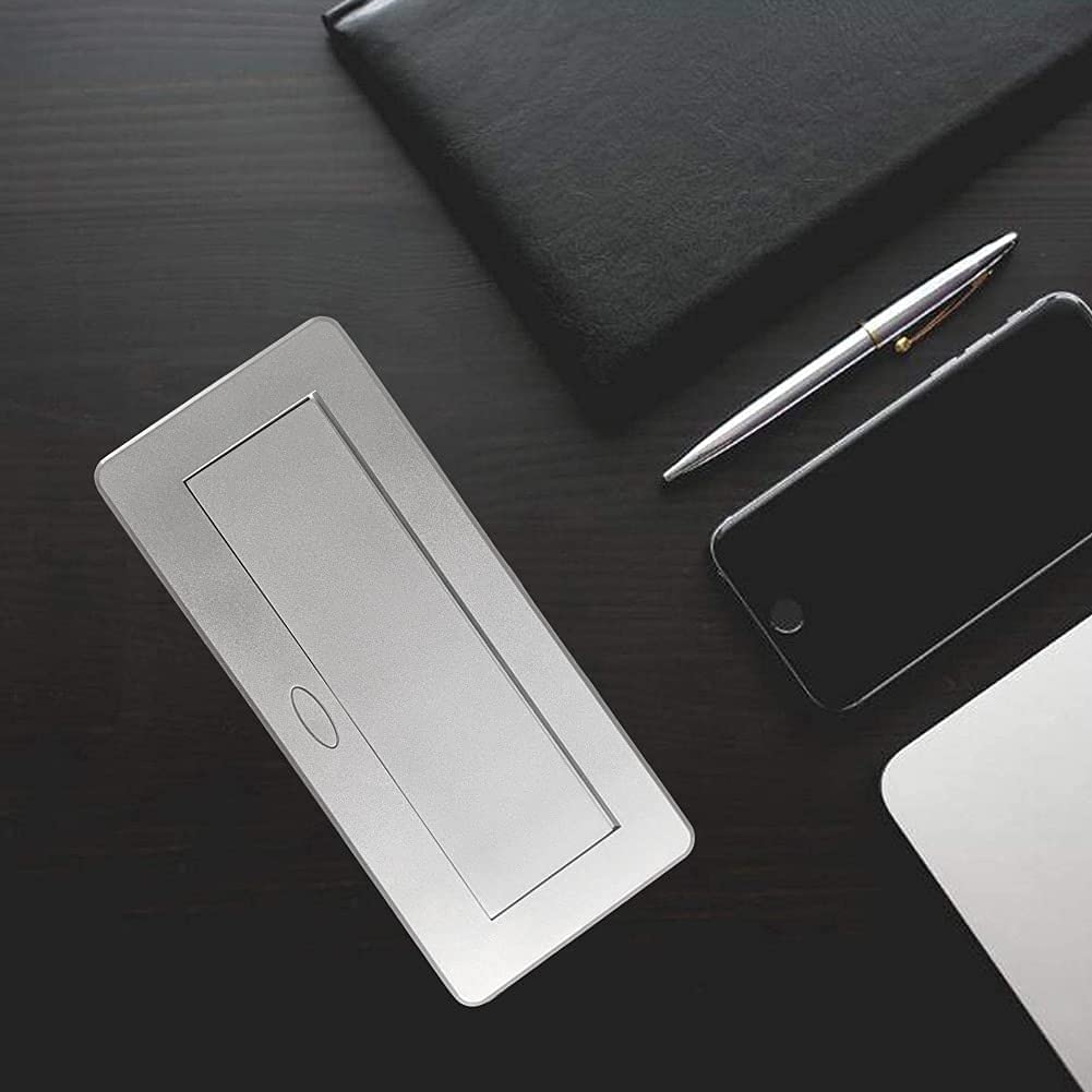 Zeshan Pop up Outlet Desktop Connection Box with 2 Independent Power, USB, RJ45, VGA, HDMI, 3.5 mm Audio for Office Black