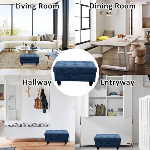 LostCat 103" W Sectional Couches for Living Room Couch Set, Modular Sectional Sofa for Living Room Furniture Sets, L Shaped Couch with Storage Ottoman, Flannel Modular Couch Sofa Set, Blue