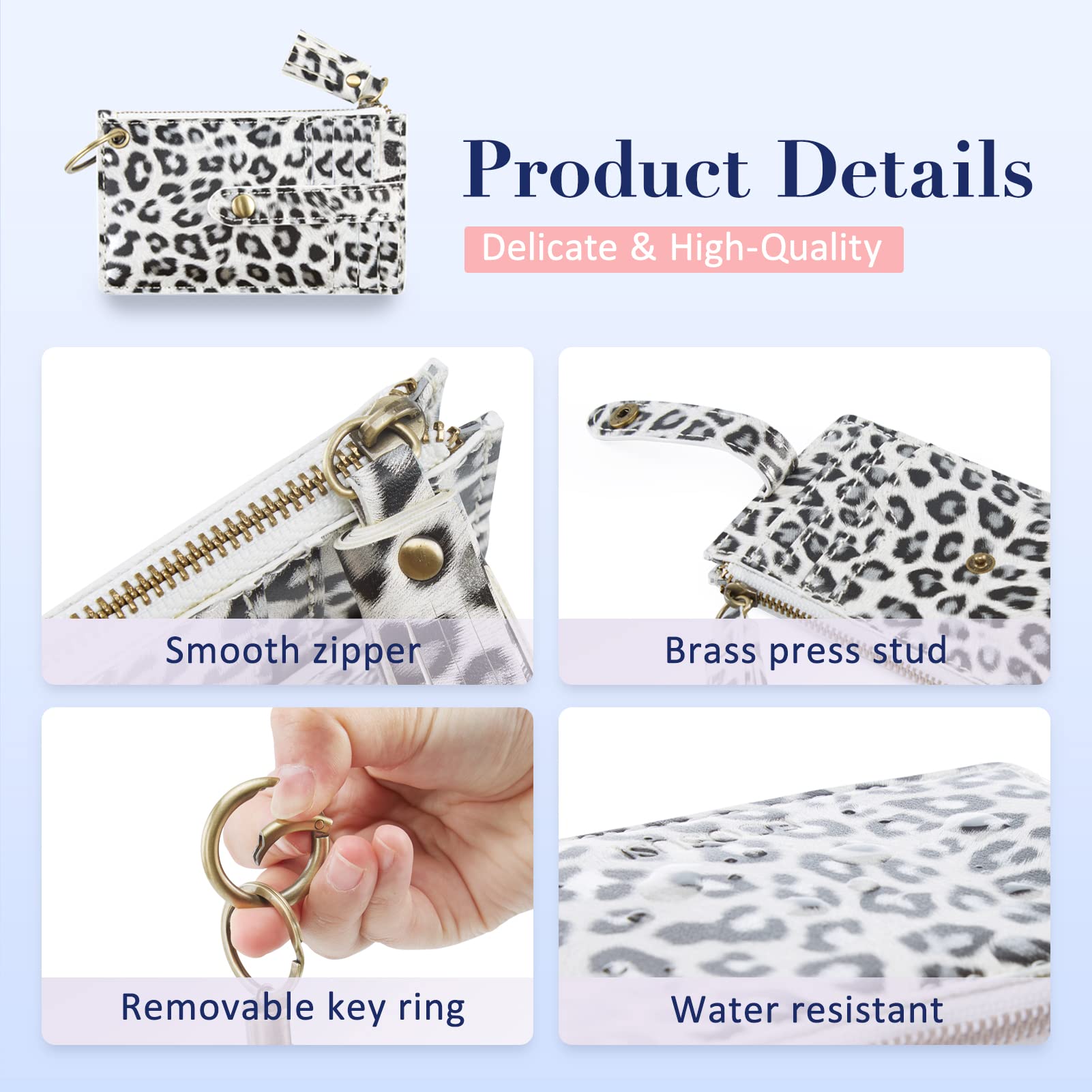ECOSUSI Wristlet Keychain Key Ring Wallet Bracelets Card Holder Purse with Tassel