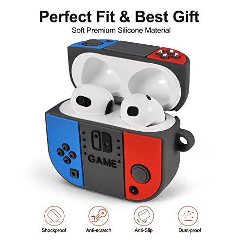 QINGQING Airpods 3rd Generation Cases 2021 Switch Case for Airpods 3 Case Cover Men Kids Teens Boys Wireless Charging Case with Keychain Accessories for Apple Gen 3