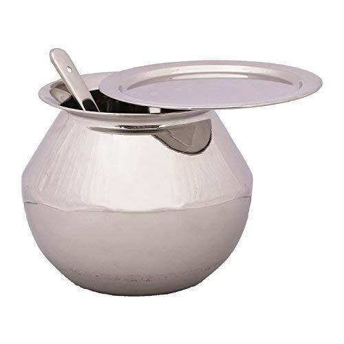 Subaa Stainless Steel Pongal Pot/gundu/cooker/handi, 4 L, 1 Piece (Silver)