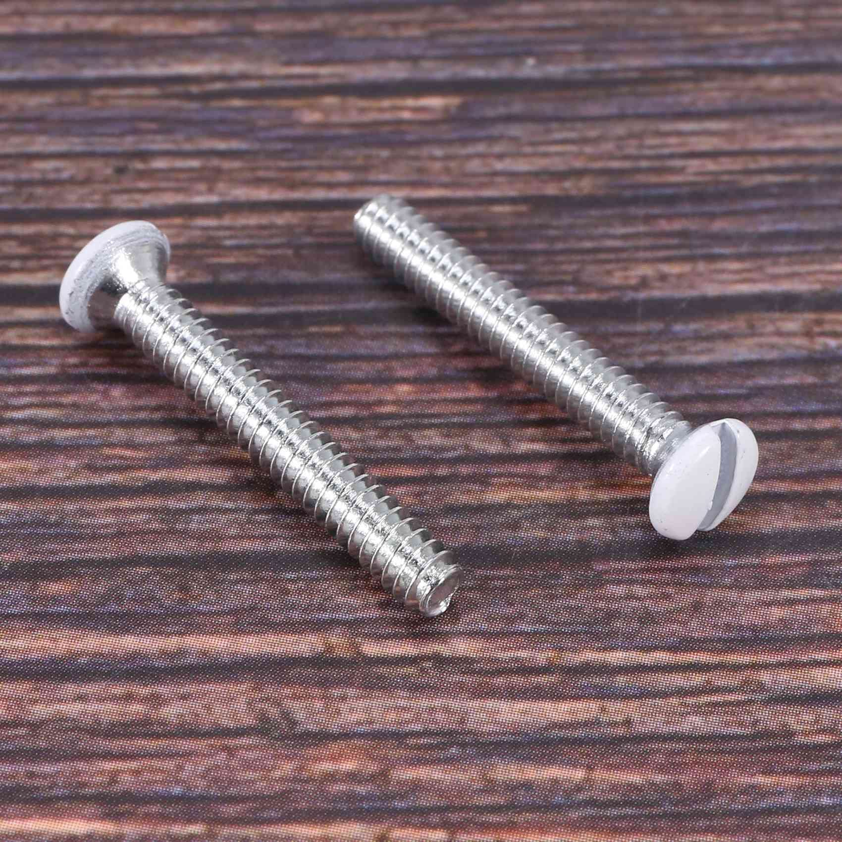 KVSERT 120 Pcs White Wall Plate Screws 1 Inch Long Slotted 6-32 Threads Switch Cover Screws Oval Head Milled Slot Screws Wall