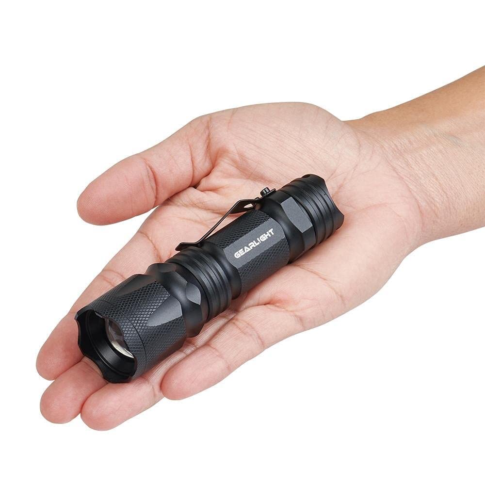 GearLight M3 Mini LED Flashlight - 2 Bright, Small Tactical Flashlights with High Lumens and Pocket Clip for Camping, Outdoor & Emergency Use 