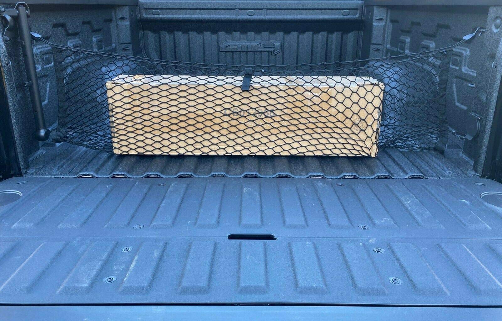 Envelope Style Trunk Mesh Cargo Net for GMC Sierra 2013-2024, Automotive Exterior Accessories - Premium Car Trunk Storage Organizers, Cargo Bed Net for Pickup Truck, Smart Vehicle Storage Organizer