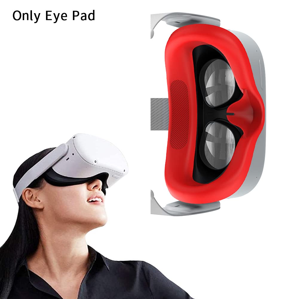 EKDJKK Silicone VR Face Cover for Oculus Quest 2, Face Pad Cushion Compatible with Oculus Quest 2 VR Headset, Sweatproof Anti-Leakage Silicone Face Cover Pad VR Facial Face Cover Replacement Pad