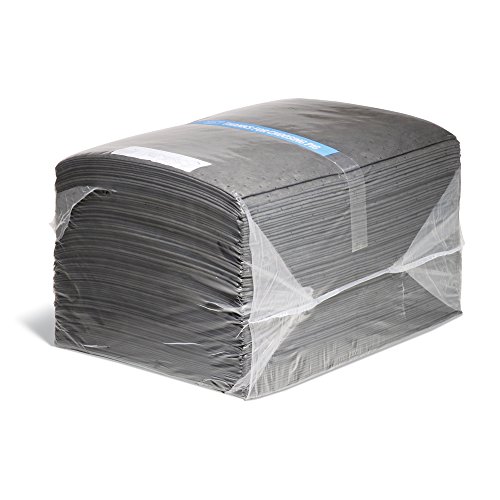 New Pig Premium Absorbent Mat Pads | 100 Oil Absorbent Pads | The Original Pig Mat | 15" x 20" Oil Pads | Each Pad Absorbs 28 oz | Total Absorbency is 22 Gallons | 100-Count | MAT203