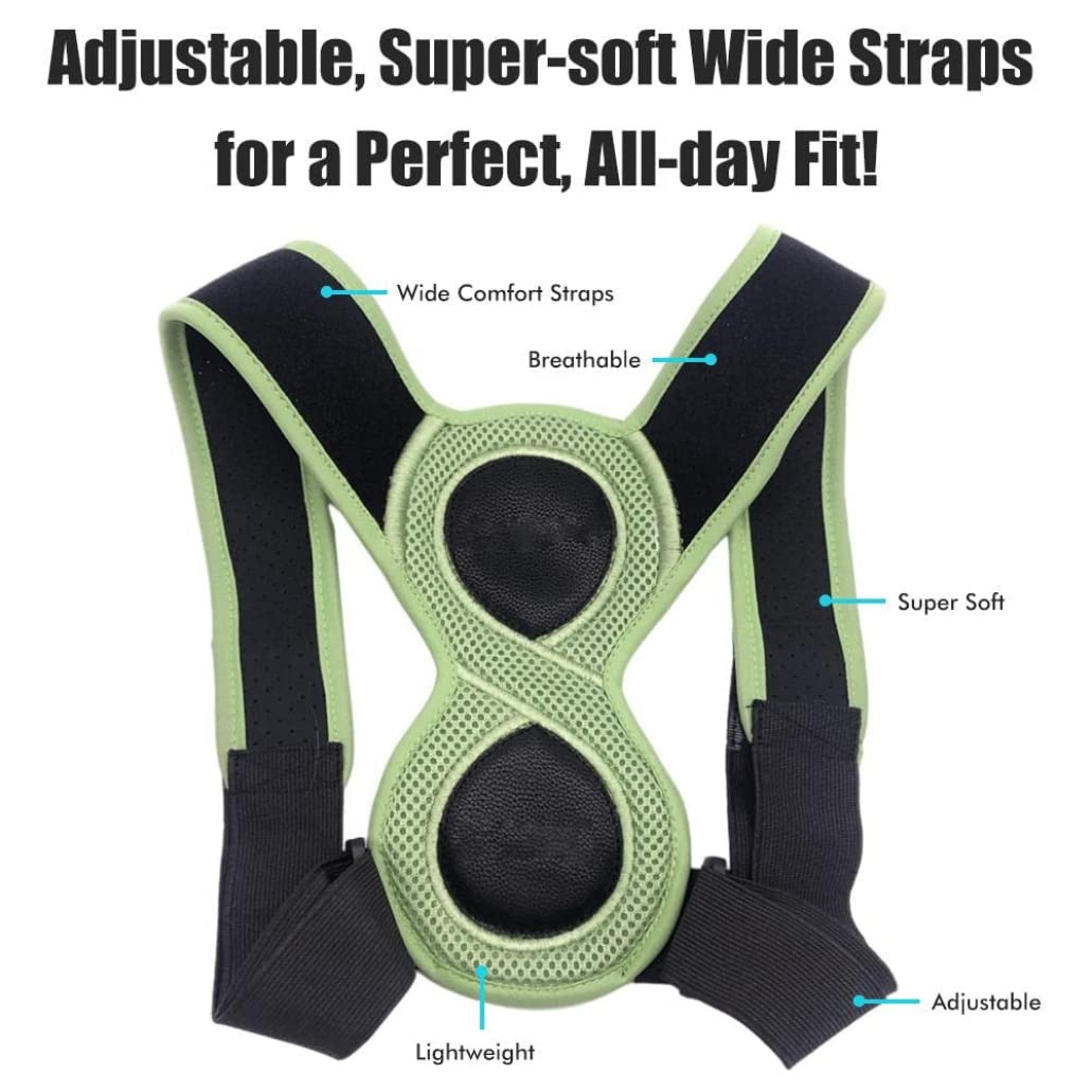 Gcroet Posture Corrector for Men and Women,Back Support Adjustable Lightweight Posture Corrector, Helps Relieve Back Strain, Slouching, and Text Neck, Moisture Wicking Hemp Fibers Posture