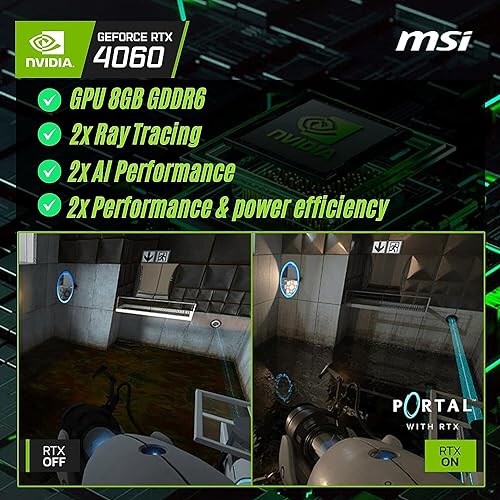 MSI Cyborg 15 Gaming Laptop, 15.6" FHD 144Hz Display, Intel Core i7-12650H, NVIDIA GeForce RTX 4060, 32GB DDR5 RAM, 2TB SSD, Webcam, Backlit Keyboard, Wi-Fi 6, Windows 11 Home, Translucent Black