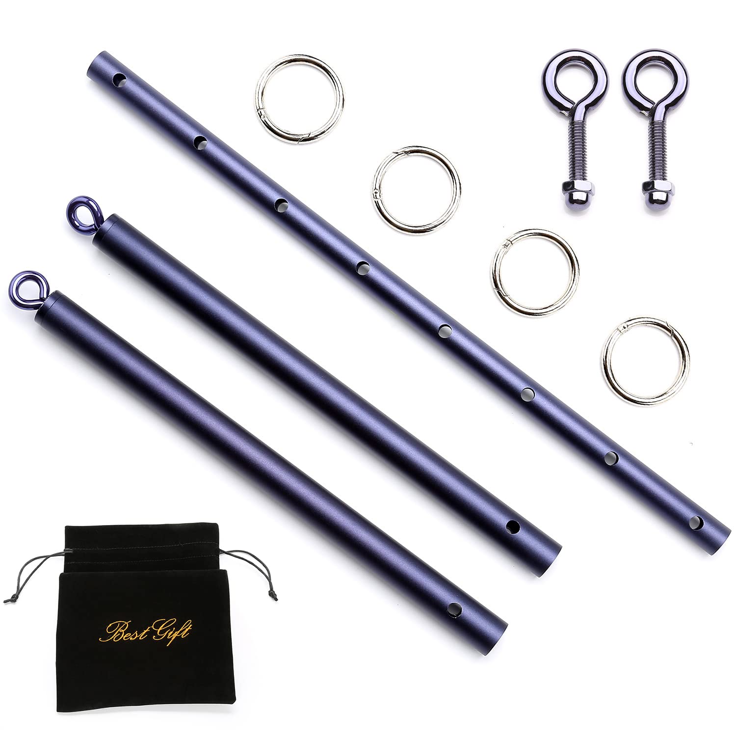 EXREIZST Expandable Purple Blue Spreader Bar Set Adjustable Bar Training Tools Set
