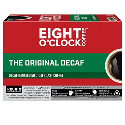 Eight O'Clock Cofee Original Decaf, Keurig Single Serve K-Cup Pods, 72 Count (6 Packs of 12)