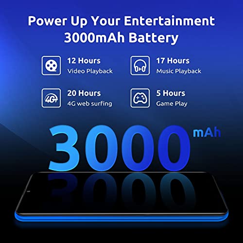 Xgody X60 Pro Unlocked Smartphones, 6.5 Inch Android 9.1 OS Cheap Cell Phones, 2022 4G Dual 5MP Camera and Dual SIM Phones, 3000mAh Massive Battery, Face Recognition (Blue)