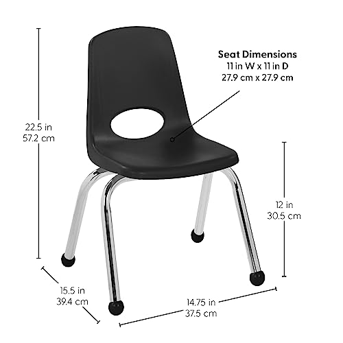 Factory Direct Partners Stack Chair, 12 inch, Black