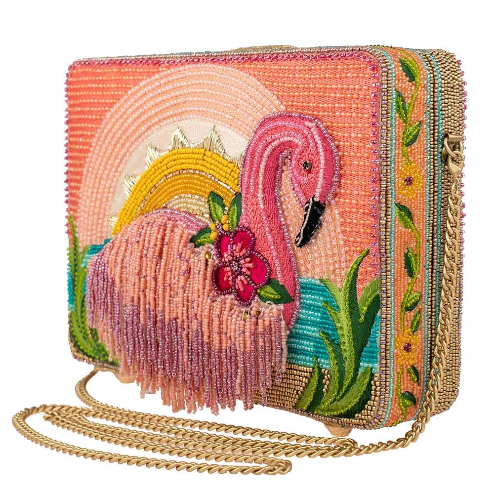 Mary Frances Pink Tropics Crossbody Flamingo Handbag, Multi