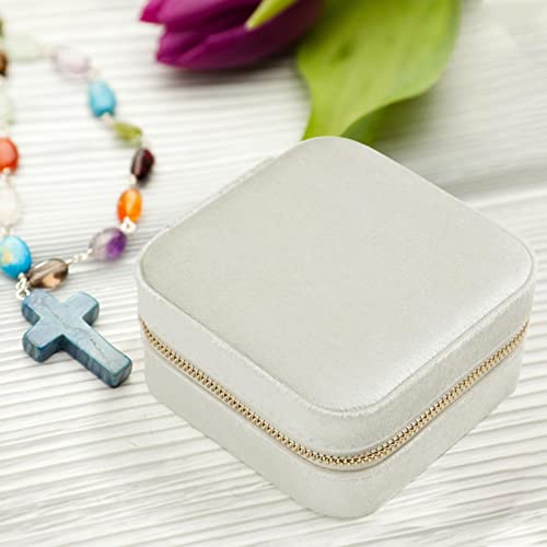 MILEVO Earrings,eardrop,dangler,Travel Jewelry Case - Mini Jewelry Box, Small Jewelry Organizer,Portable Display Jewelry Storage Case, Small Jewelry Organizer Box for Girls Women ( Color : White )