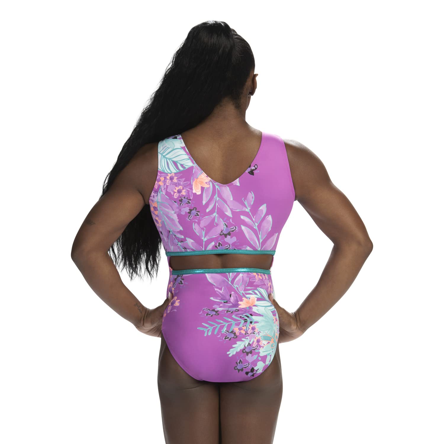 GK Simone Biles Positively Radiant Workout Leotard for Girls (CL, Multi)