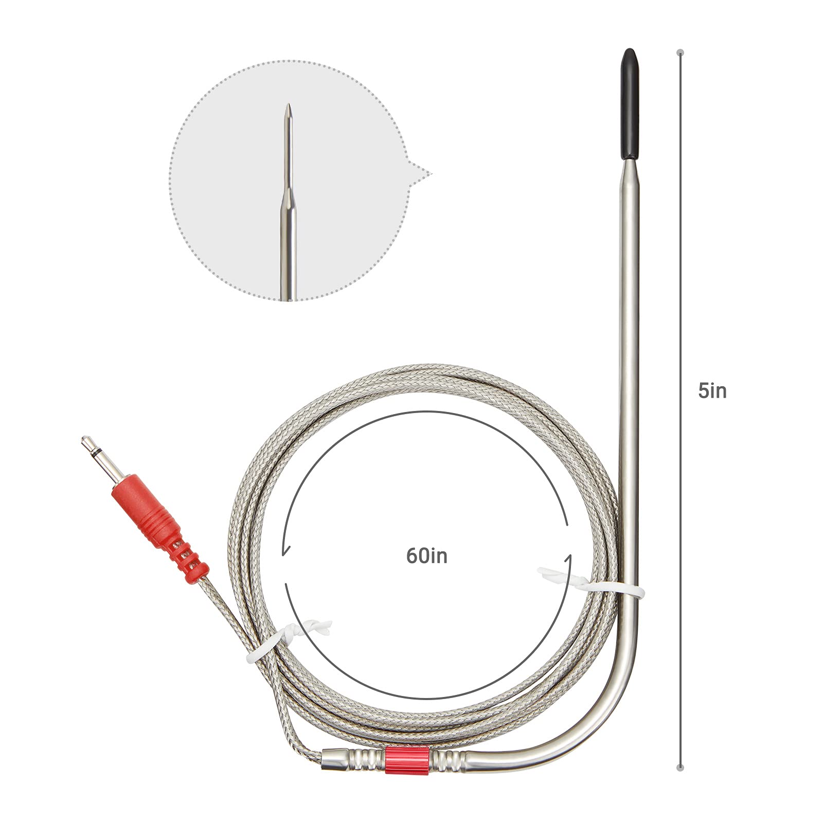 Inkbird Replacement Colored Probe 4-Pack Kit Only Compatible with IBT-4XS/IBT-6XS Meat Thermometer, Ultra Accurate & Fast Up to 572°F/300°C (Only for IBT-4XS/IBT-6XS Thermometer)