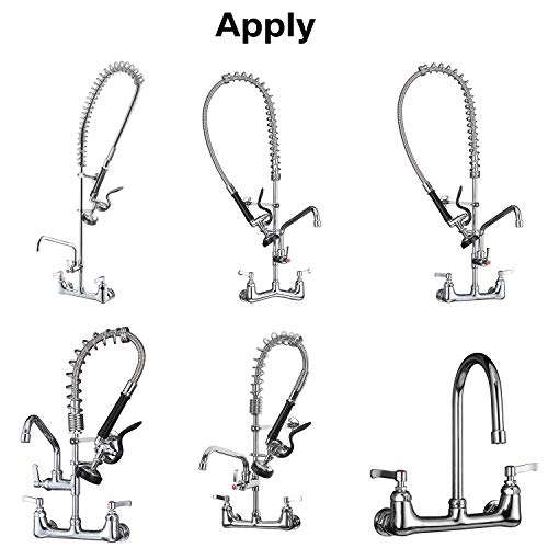 Installation Kit for Commercial Sink Faucet, Wall Mounting Installation Kit for Wall Mount Commercial Kitchen Faucet Backsplash Mount Set on Stainless Compartment Prep & Utility Sink