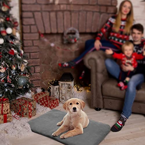 NUBAUTO Pet Heating Pad, Heated Cat Bed, 12 Adjustable Temperature Heated Dog House, Upgraded Cat Heating Pad Indoor with Timer, Heated Pet Bed with Chew Resistant Steel Cord, Heated Dog Mat (Gery)