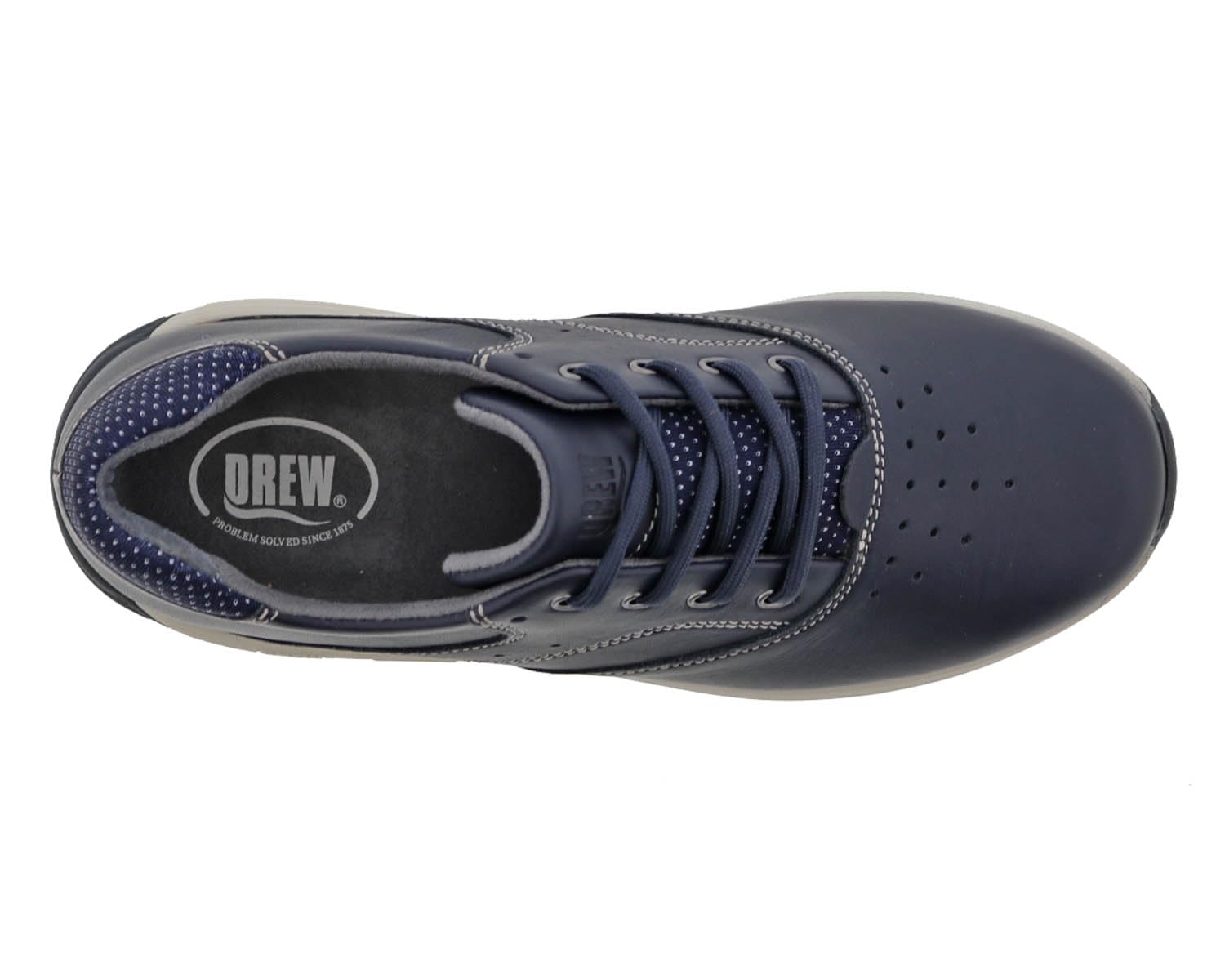 Drew Tour Womens Lace Up Comfort Shoe, Navy Leather,8 Wide (D)