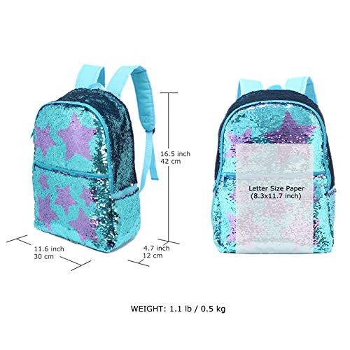 Le Vasty Sequin School Backpack for Girls Boys Kids Cute Kindergarten Elementary Book Bag Bookbag Glitter Sparkly Back Pack One_Size