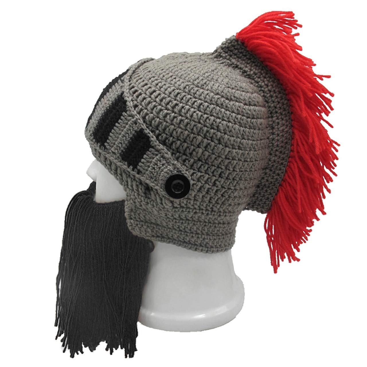 FALETO Wig Beard Hats Creative Original Funny Knit Hat Handmade Winter Beard Facemask