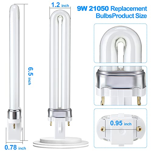 Kittmip Bug Zapper Replacement Bulb Compatible with 21050 9W UV Bulb Compatible with Models DT3009 DT3019 DT3039 Single U Shaped Twin Tube Ultraviolet Mosquito Killer Lamp Bulb (2 Packs)