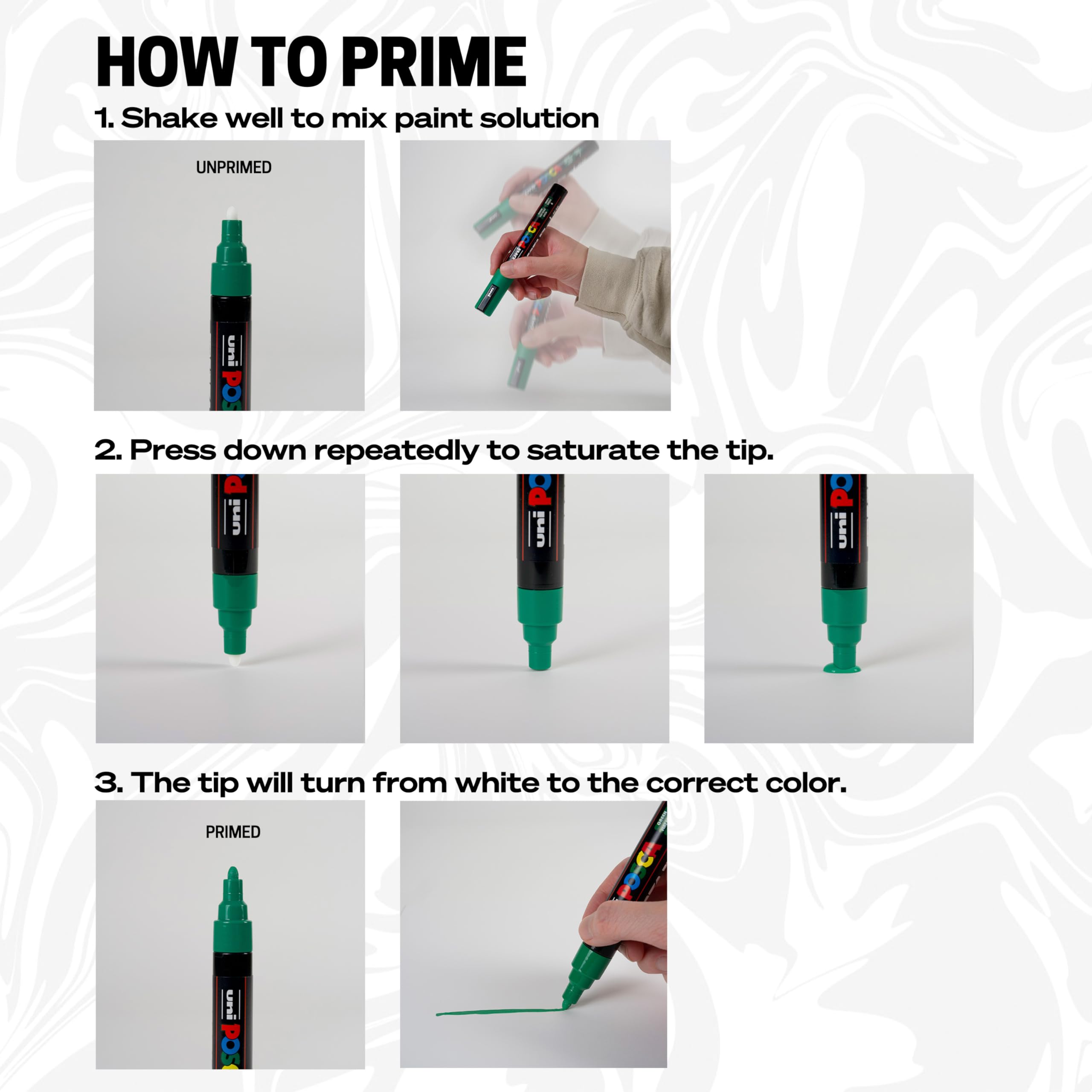 posca Markers Set, 4 Medium Paint Markers 5M – Mono Tones – Black, White, Gold, Silver