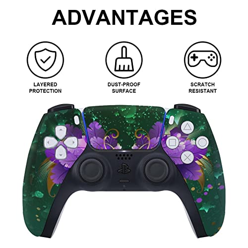 Mask on A Green Full Protective Skin Cover Design Wrap Decal Sticker Compatible with PS5 Digital Edition Console and Controller