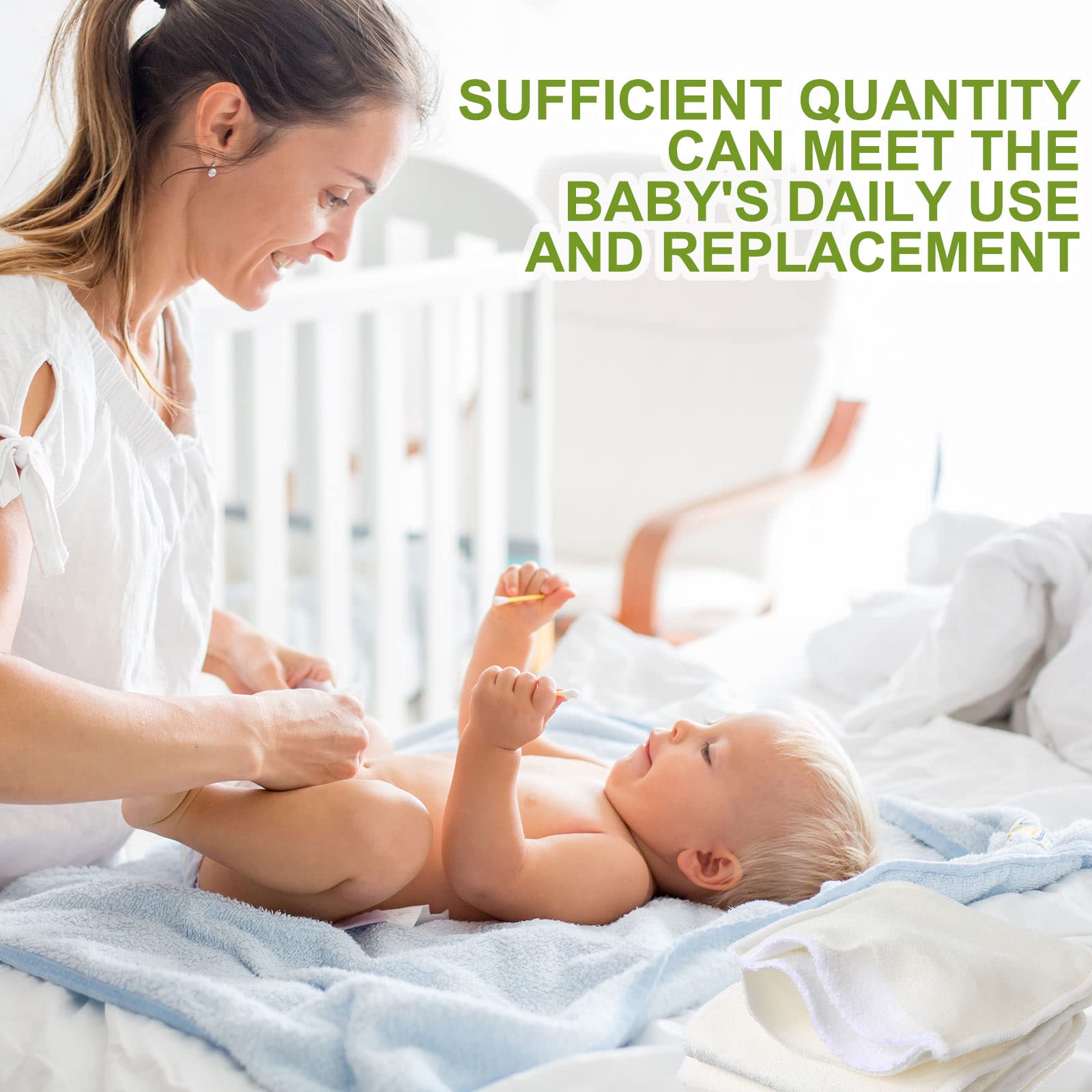 Nuanchu 20 Pcs Cloth Diaper Insert, 4 Layer Reusable High Absorbing Washable Liners for Baby, Suitable for Newborn Boys and Girls, 14.1 x 5.3 Inch