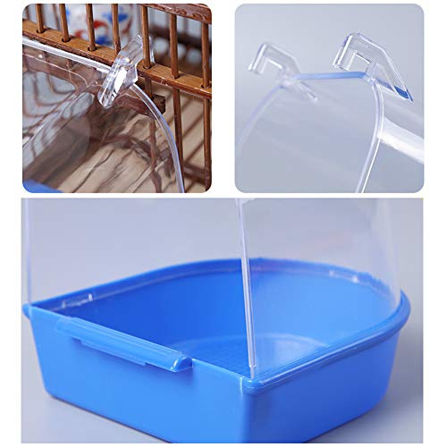 YJJKJ Caged Bird Bath Bird Cage Parrot Supplies Bathing Tub for Small Brids Canary Budgerigar Cockatiel Lovebird(Random Color)