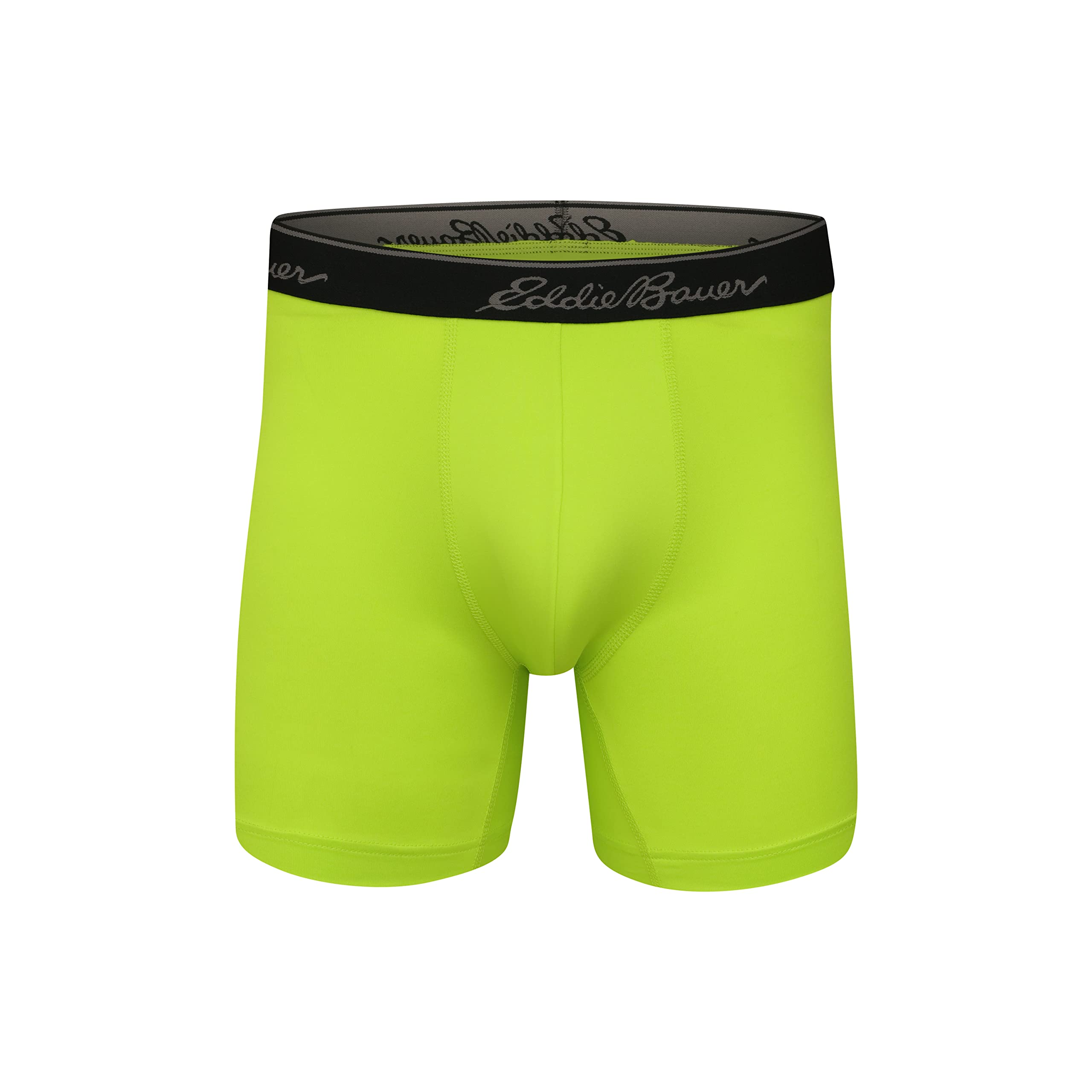 Eddie Bauer Men 5" No Fly Performance Brushed Fabric Boxer Brief Underwear (4 Pack), Black/Dust Indigo/Limeade/Dk Loden, X-Large