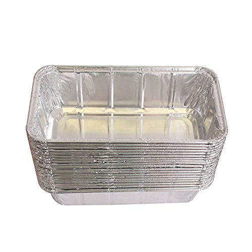 PARTY BARGAINS 2 Lb Aluminum Loaf Pan - 20 Pack, 8.5" x 4.5" x 2.5" Heavy Duty Disposable Bread Pans for Perfect for Baking, Lasagna, Meatloaf & Food Serving (Max 240°C)