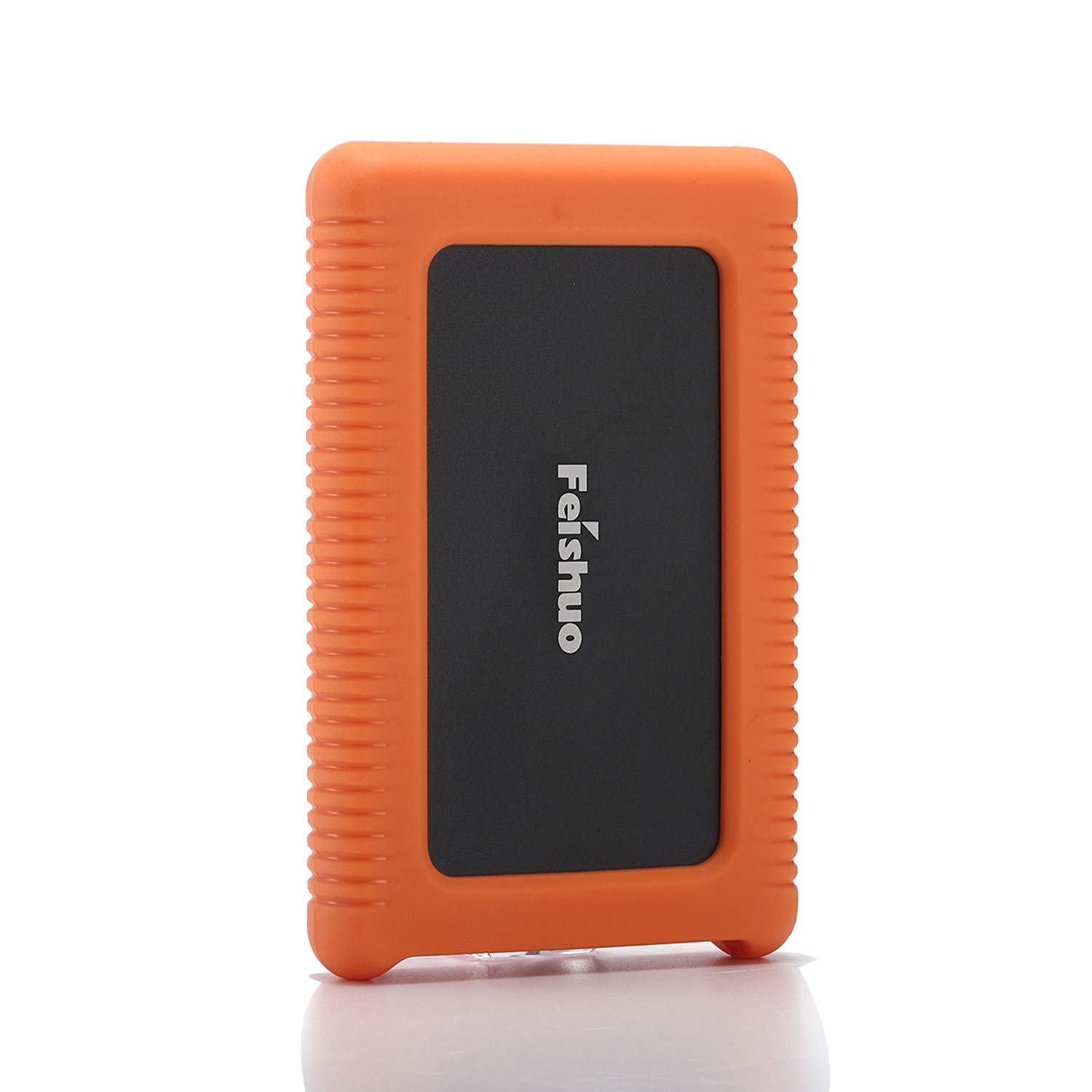 FEISHUO Portable External Hard Drive USB3.0 SATA HDD Storage — External Hard Drive Silicone Case Anti-Drop, Shockproof and Rainproof (160G, Black)