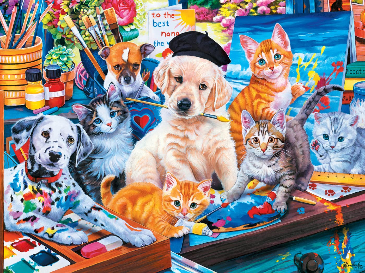 MasterPieces Playful Paws - Art's & Crafts 300pc Ezgrip Puzzle