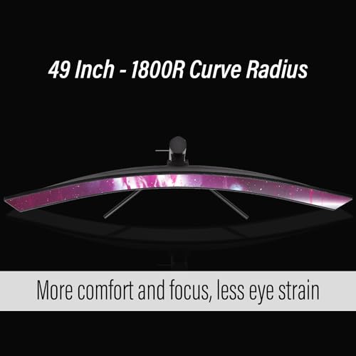 Deco Gear 49" Curved Ultrawide E-LED Gaming Monitor, 32:9 Aspect Ratio, Immersive 3840x1080 Resolution, 144Hz Refresh Rate, 3000:1 Contrast Ratio (DGVIEW490)