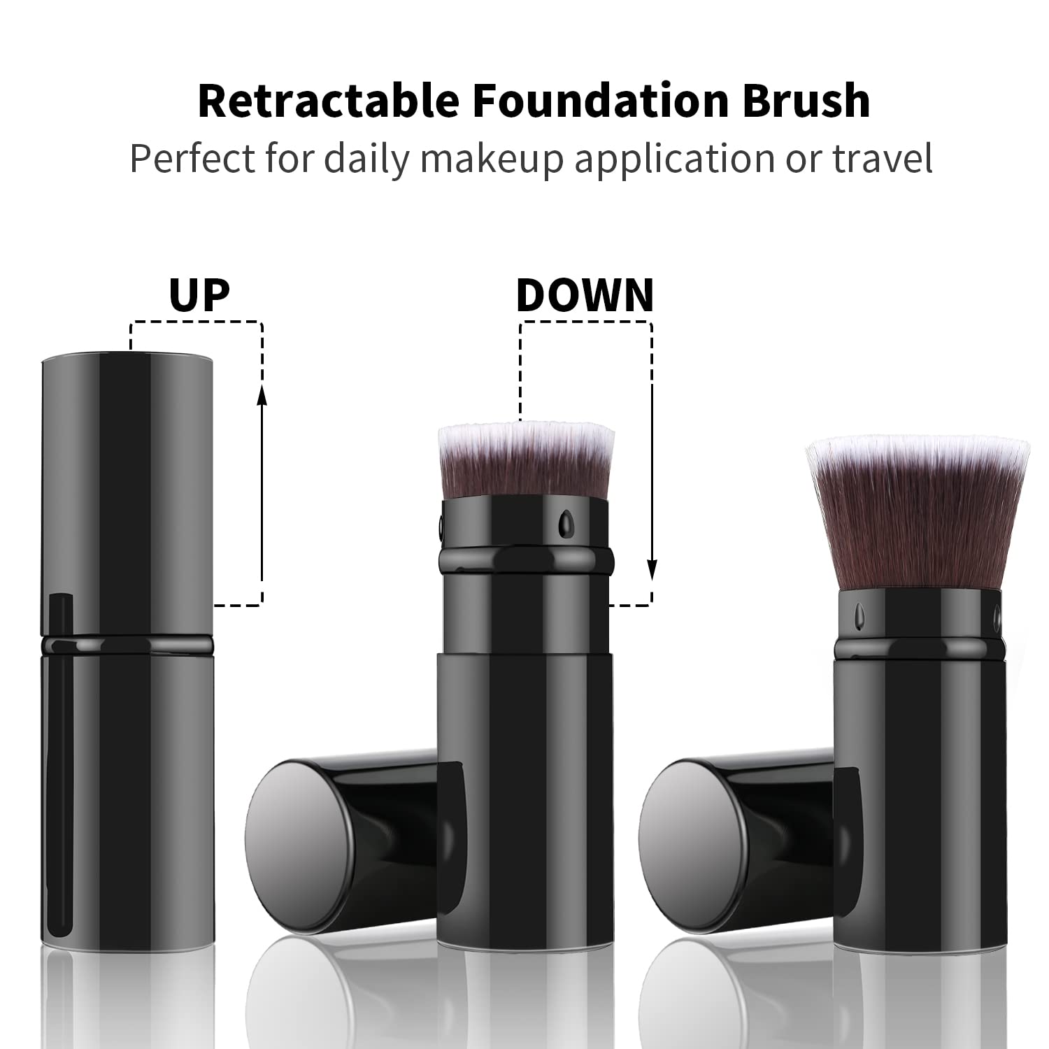 Falliny Foundation Makeup Brush, Kabuki Travel Liquid Foundation Brush Perfect for Blending Liquid, Cream or Flawless Powder Cosmetics