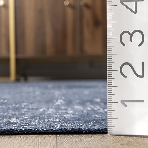 nuLOOM Elspeth Casual Faded Machine Washable Area Rug, 4x6, Navy