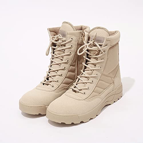 FASDNENDYS Men Boots Comfortable Fashion Breathable Lace Up Solid Color Outdoor Autumn Winter Men's Extra Wide Width Shoes Khaki