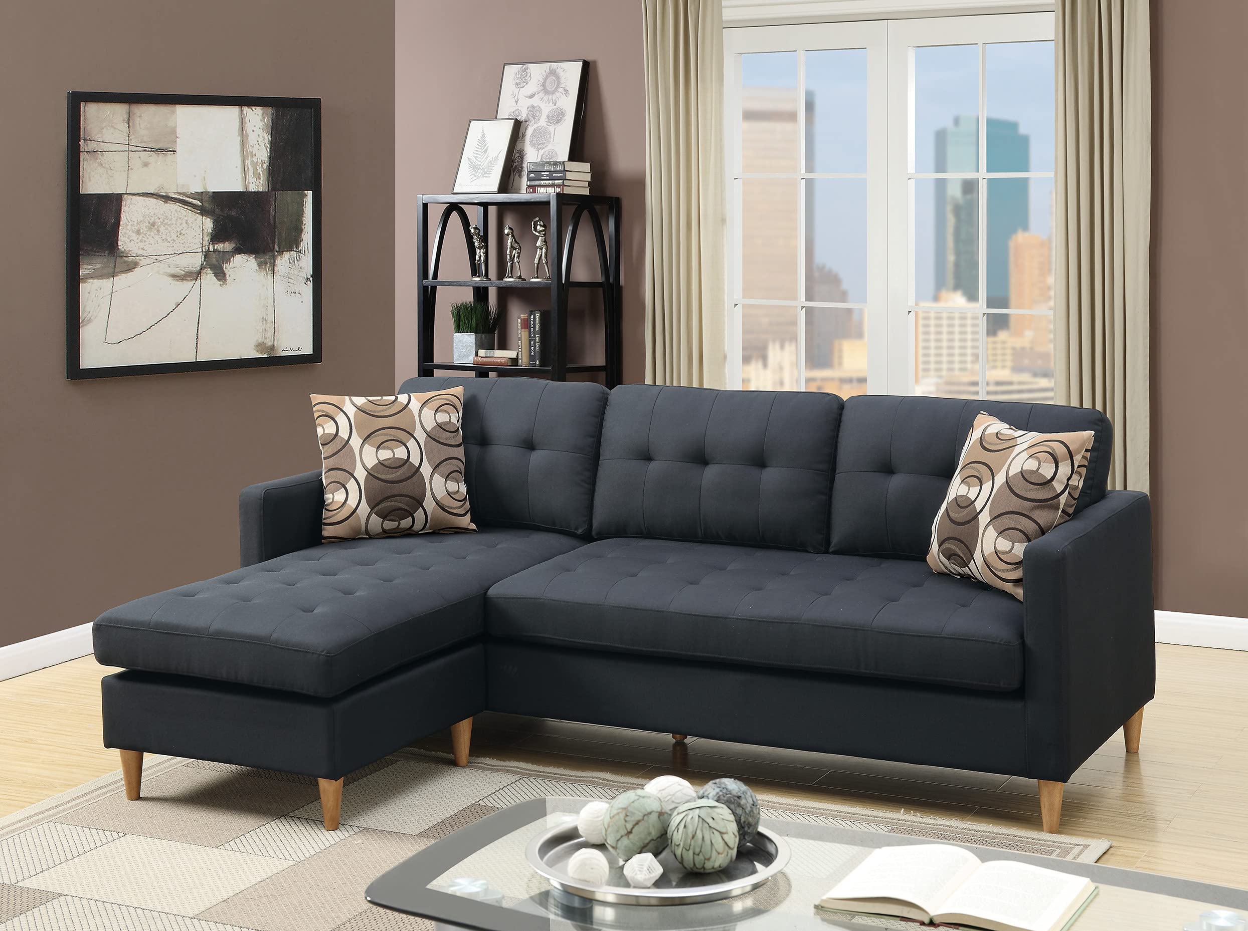 Poundex Sofas, Black