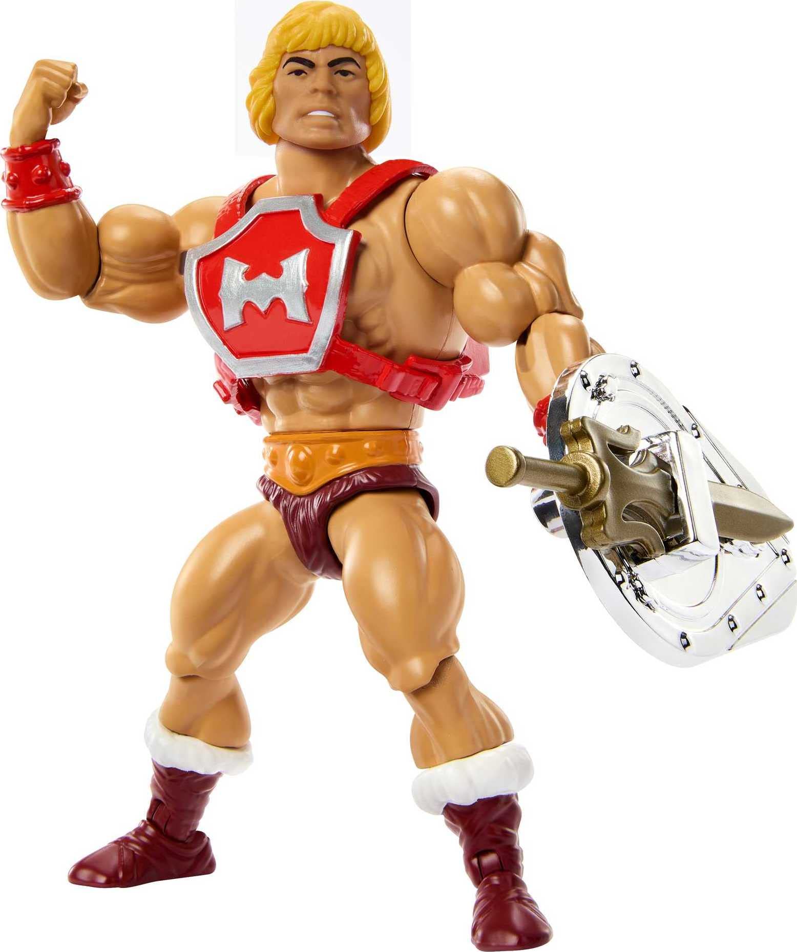 Masters of the Universe Origins Toy, He-Man Deluxe Thunder Punch Action Figure with Accessories, MOTU Collectible