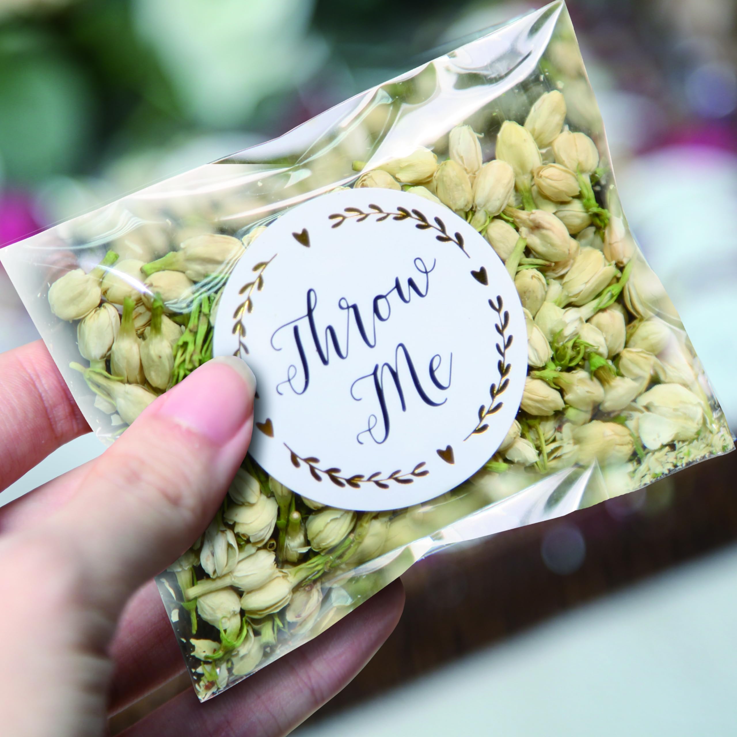 RainbowPana 50 Pack Wedding Confetti | Dried Flower Petals, Jasmine Buds | Biodegradable Flower Petals for Weddings, Wedding Confetti, Dried Flower Confetti | Wedding Send Off, Exit, Tosses