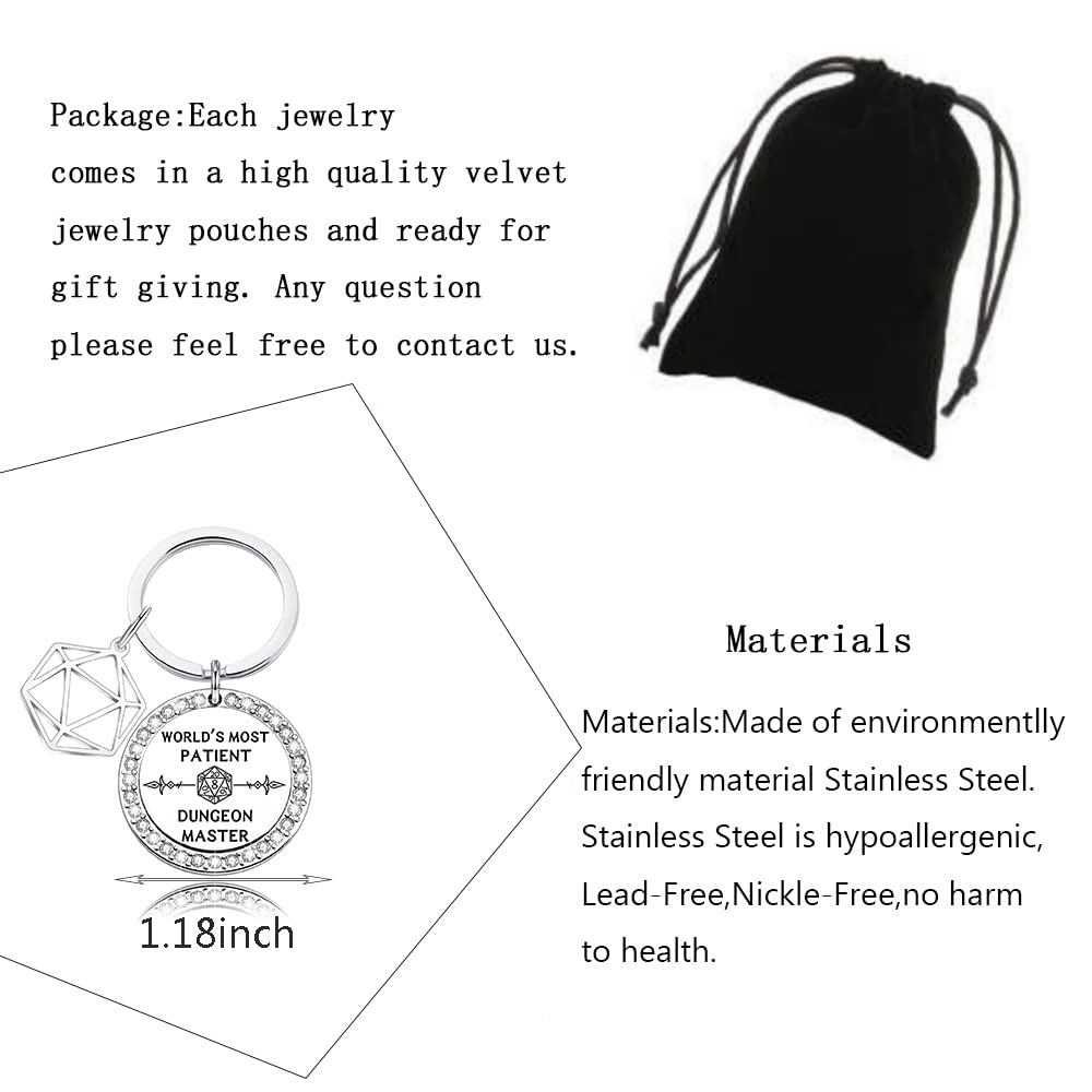 Dungeon Master Keychain DND Gift Dice Jewelry DND Gamer Gift Dungeons Geek gift Dungeons Lover Gift (DND KS)