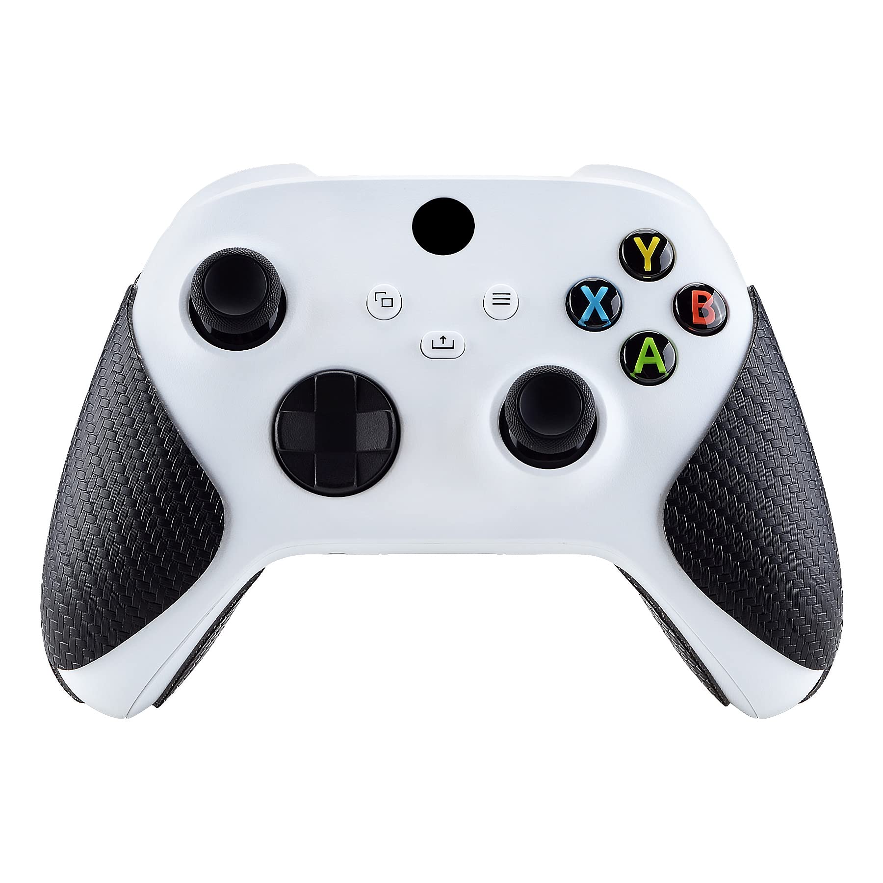 eXtremeRate PlayVital Anti-Skid Sweat-Absorbent Controller Grip for Xbox Series X/S Controller, Professional Textured Soft Rubber Pads Handle Grips for Xbox Series X/S Controller - Carbon Fiber