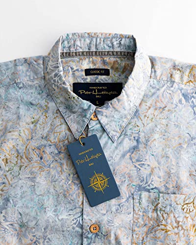 Pete Huntington New Mens Short Sleeve Batik 100% Cotton Hawaiian Shirt Classic Fit Stone Island PH739 2X-Large