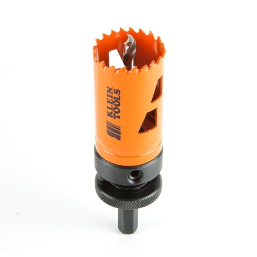 Klein Tools 31922 Bi-Metal Hole Saw, 1-3/8-Inch for Cutting Stainless Steel, Mild Steel, Drywall, Wood and Plastic, with Easy Slug Removal
