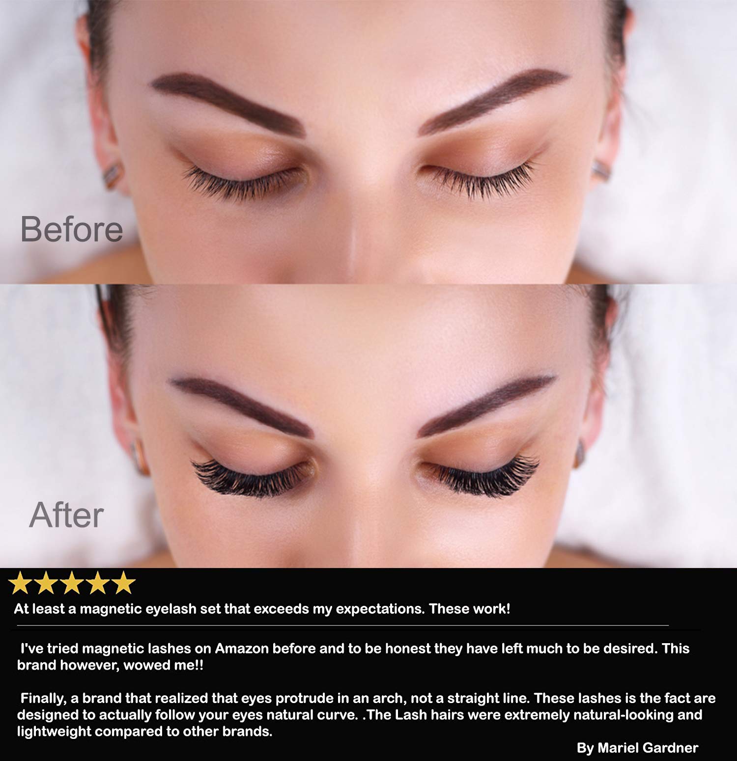 False Magnetic Eyelashes Without Eyeliner Full Set The Best Fake Eye Lashes Magnet - Dual Magnets no Liner Needed - Natural Look | No Glue, Reusable (Accents + Full Size)