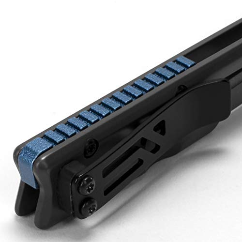 Kershaw Decibel Pocketknife; 3 Inch 8Cr13MoV Stainless Steel Blade, Titanium Carbo-Nitride Coated Blade and Handle, Manual Opening, Reversible Pocketclip, Thumb Stud, Frame Lock (2045), Black, Normal