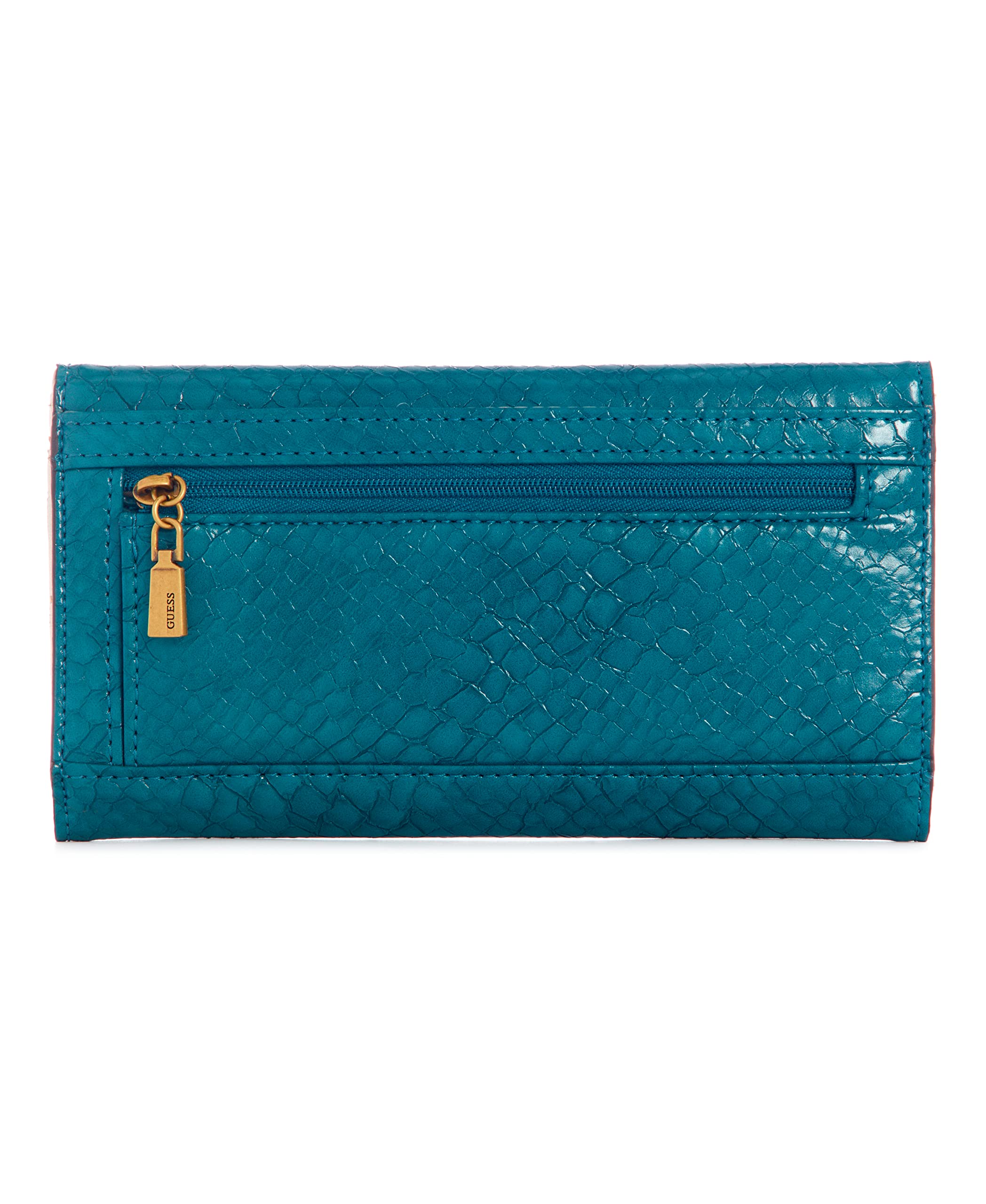 GUESS Womens Katey Multi wallet clutch, Deep Teal, One Size US